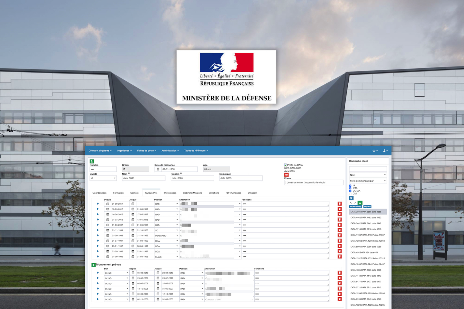 Création d'application pour le Ministère des armées - Idéematic